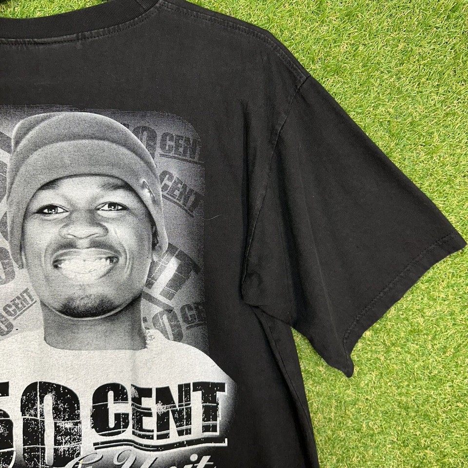 50 Cent Rap Tee G Unit T Shirt Vintage Size XL Black Hip Hop Fade ...