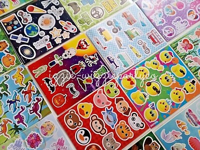 Kids Sticker Sheets Scrapbook Stickers Party Bag Fillers 20 Designs 1 ...