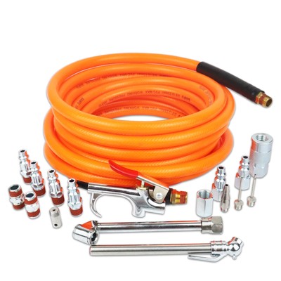 17 Pieces Air Tool Kit 3/8" X 25ft Pvc Air Compressor Hose Kit Air ...