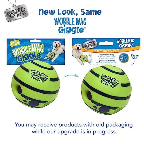 Wobble Wag Giggle Ball, Interactive Dog Toy, Fun Giggle Sounds When ...