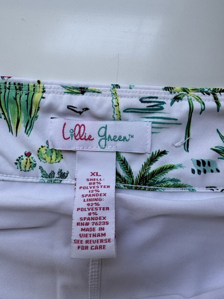 LILLIE GREEN Golf Skort Paradise Scene-cactus XL Resort Wear FREE ...