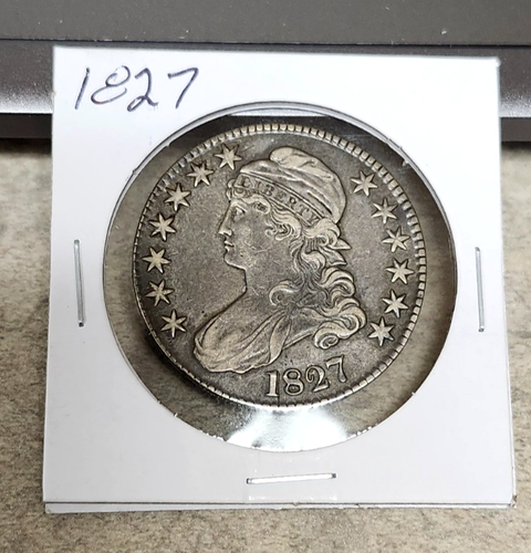 1827 "Square Base 2" Capped Bust Half - High Grade - Poss. Old Cleaning ...