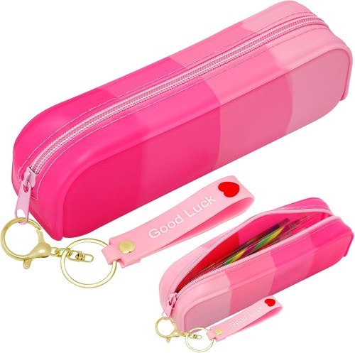 1 Pcs Silicone Pencil Case Portable Waterproof Pencil Pouch Gradient ...