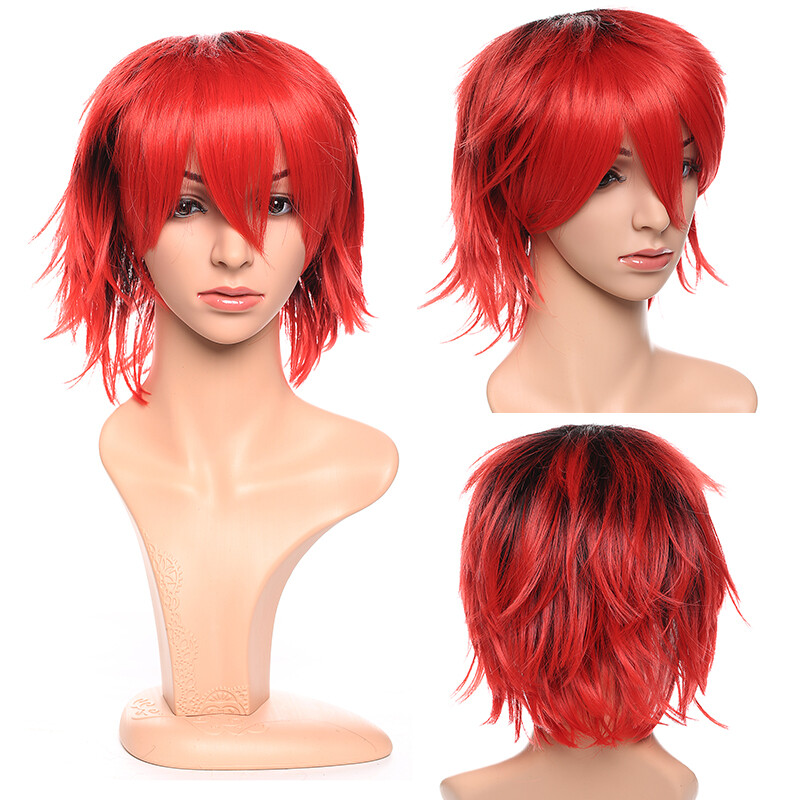US Men Male Short Full Wigs Boys Anime Cosplay Costume Party Synthetic ...