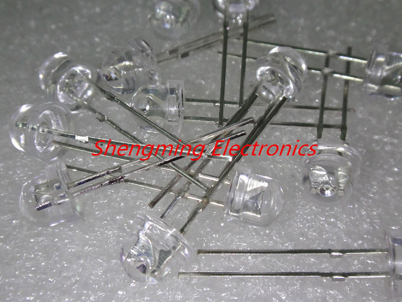 100Pcs 5mm White Straw hat LED Wide Angle Light Lamp | eBay