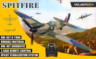 Remote Control Spitfire Model Planes RC Plane Glider 2.4G RTF 4CH ...