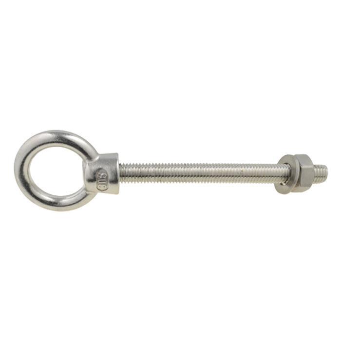 Pack of 100 Stainless M12 x 120mm Collar Eye Bolt Kit + Nut Washer G316 ...