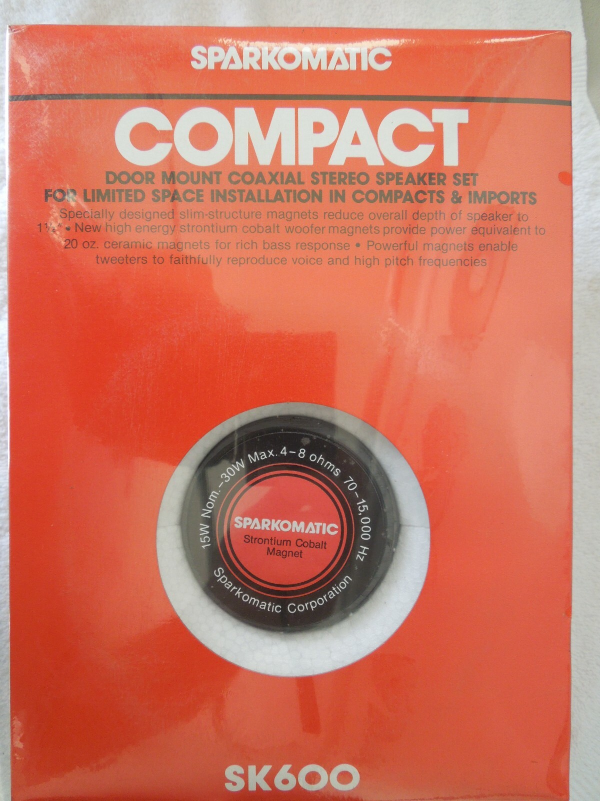 Sparkomatic Compact Coaxial Door Mount Speaker Set SK600 Vintage 1982 ...