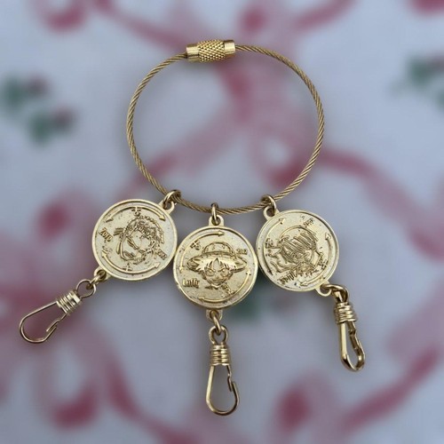 Onepiece Treasure Coin Keychain Metal Strap With 3 Gold Coin Charms ...