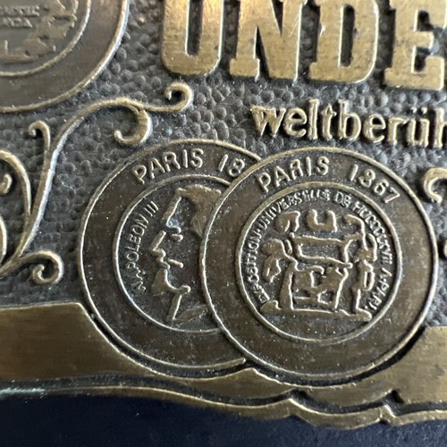 Underberg Brass Belt Buckle Bitters German Company Weltberuhmt Seit ...