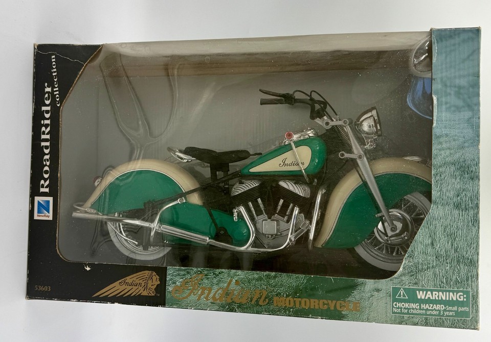 Ray Roadrider Collection Teal Indian Motorcycle 1:6 Scale Factory Box ...