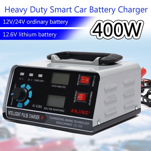 Car Truck Battery Charger Intelligent Pulse Repair Trick 12V/24V 400W ...