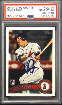 2011 Topps Update #US175 Mike Trout RC Auto PSA 10 AUTO 10 | eBay