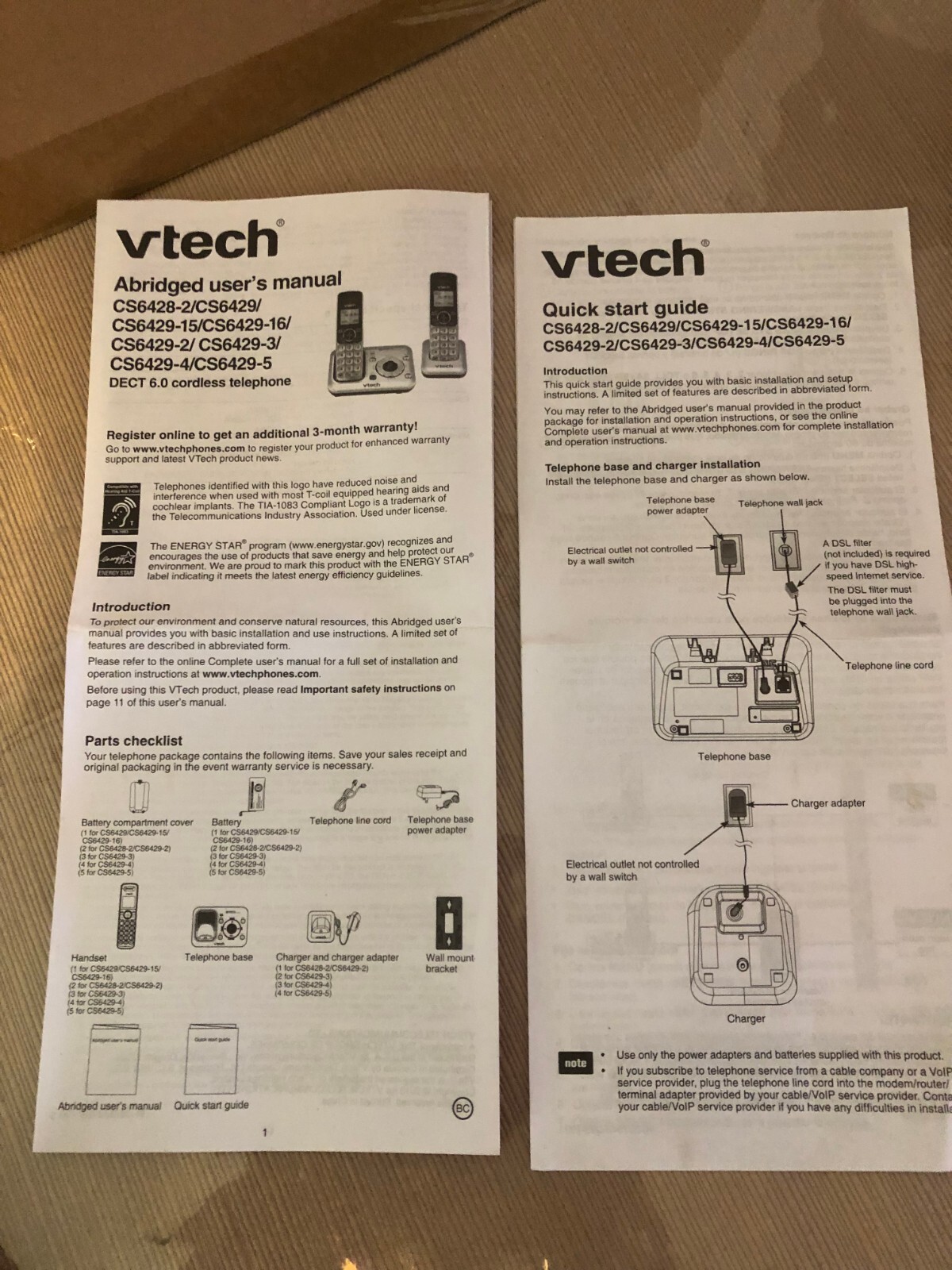 VTech Cordless Phone CS6429-3 and 2 CS6409 Handsets | eBay
