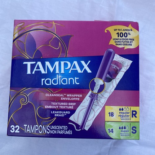 Tampax Tampons Radiant Duo-Pack 32 Count (18 Regular 14 Super) | eBay