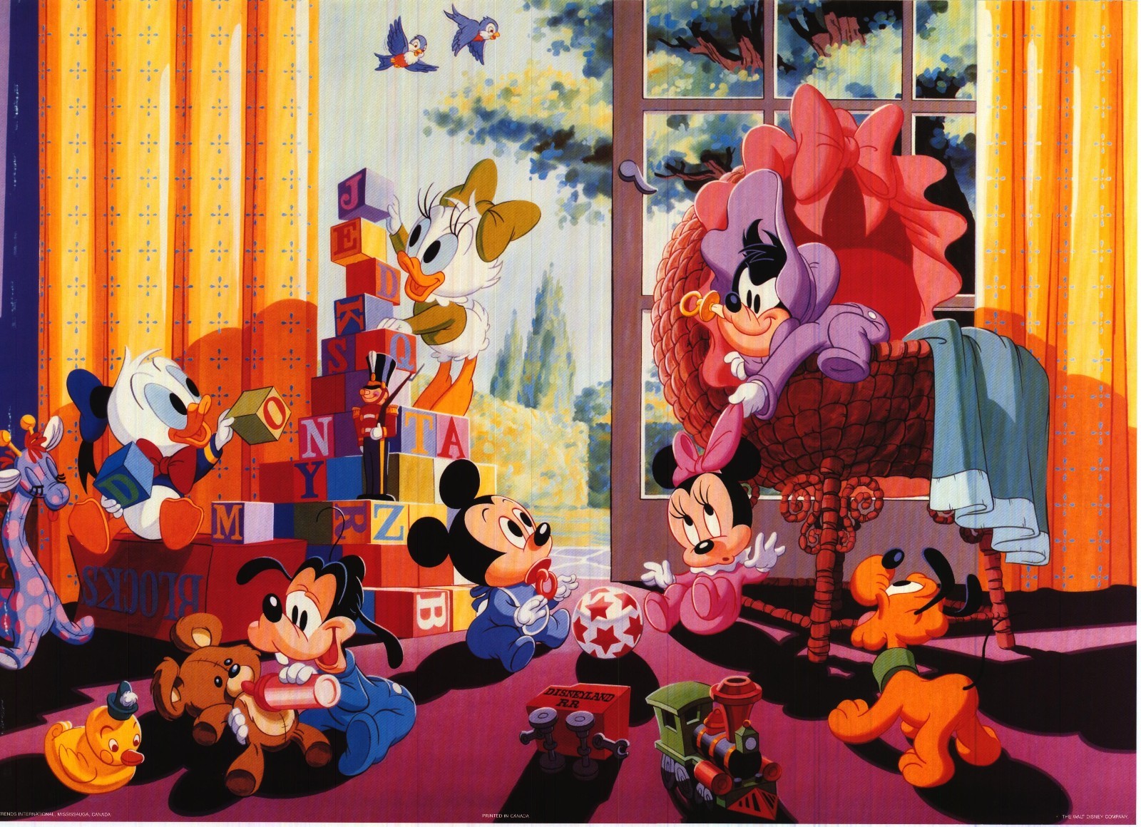 Walt Disney Poster~All Characters Mickey,Minnie,Donald Duck,Goofy,Pluto ...