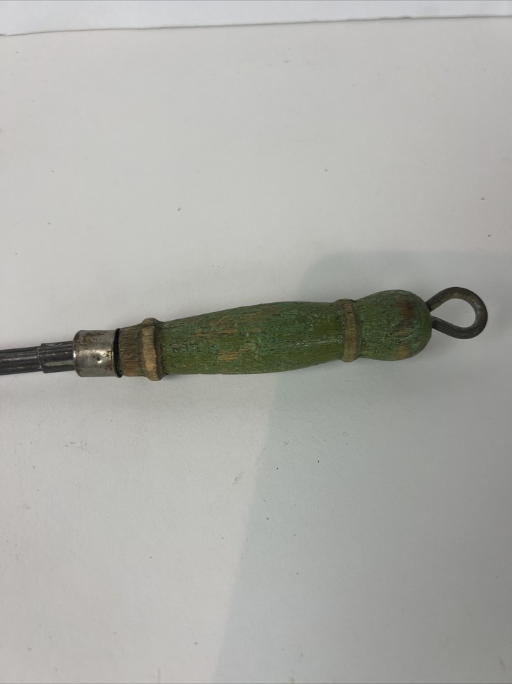 Vintage 0ld! 12" Meat Fork, 3 Tine Wire, Made in U.S.A. - Green Wooden ...