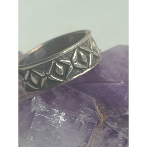 New Sterling Silver 925 Geometric Pattern Band Ring Size 7 4.5 g | eBay