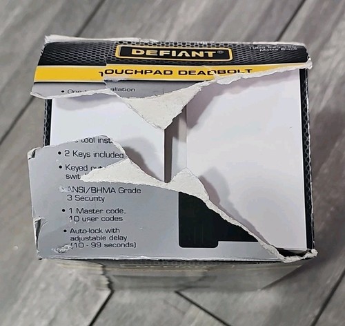 Defiant Square Touchpad Deadbolt Single Cylinder In Matte Black 1009 ...