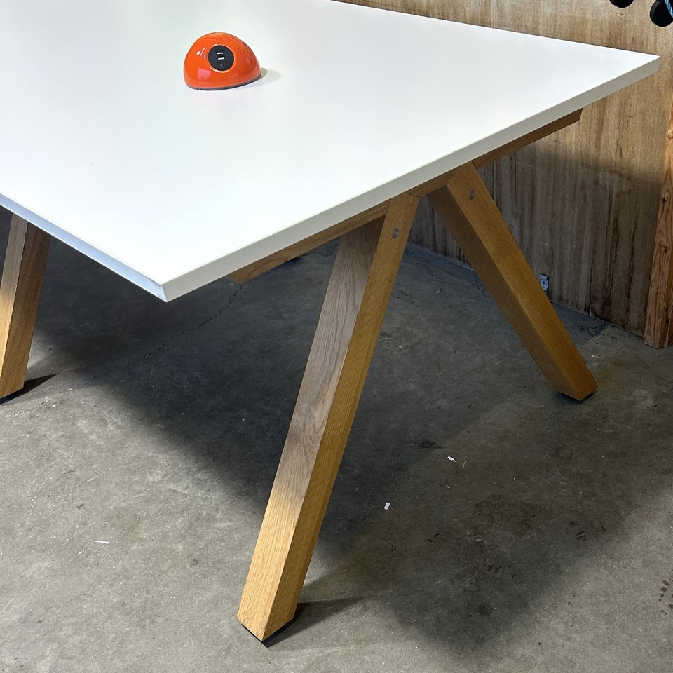 ORANGEBOX Zee Meeting Table Desk 320x100cm White Oak Power Module ...