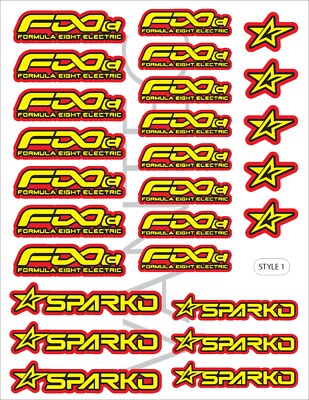 Sparko RC Racing F8e Sticker Decal Electric Buggy Nitro Cars truck F8e ...
