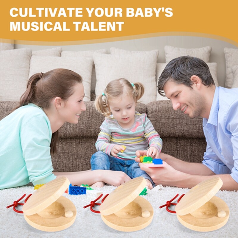 Musical Castanets Instrument Wooden Finger Castanets Percussion ...