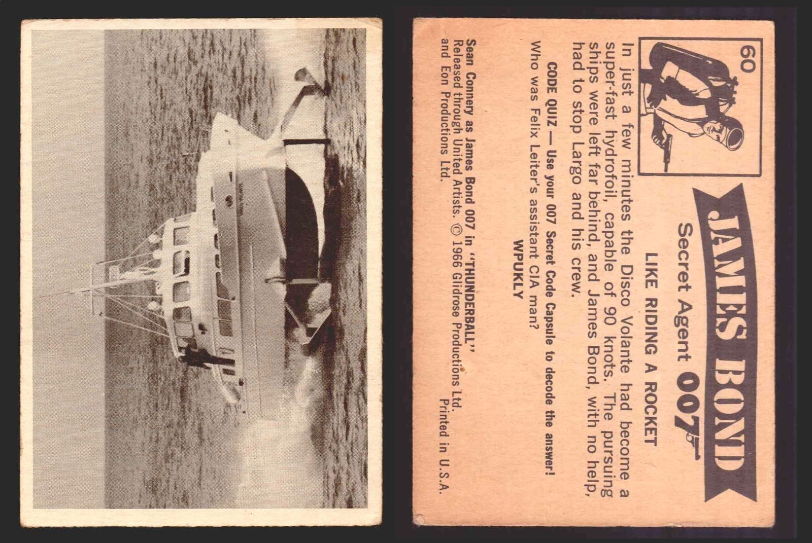 1966 James Bond 007 Thunderball Vintage Trading Cards You Pick Singles ...