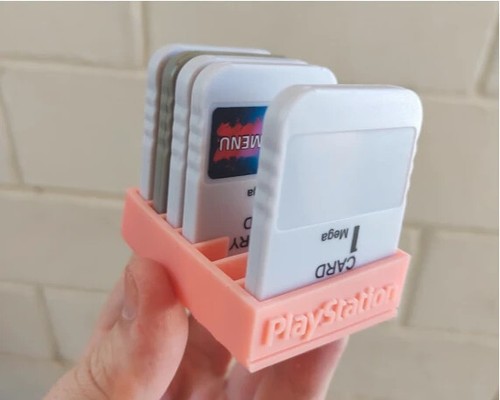 Sony PlayStation Memory Card Holder Display Storage Mancave Accessory ...