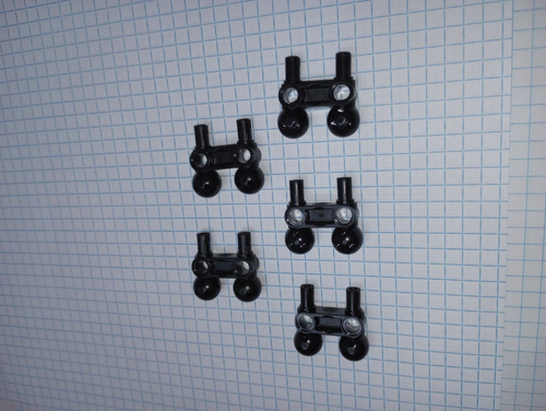 5 piece group of Lego Technic Connector Perpendicular 3L, 2 pins, 2 ...