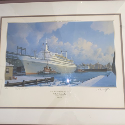 SS Rotterdam Limited Edition Signed & # Print by Stephen J Card 25” X ...