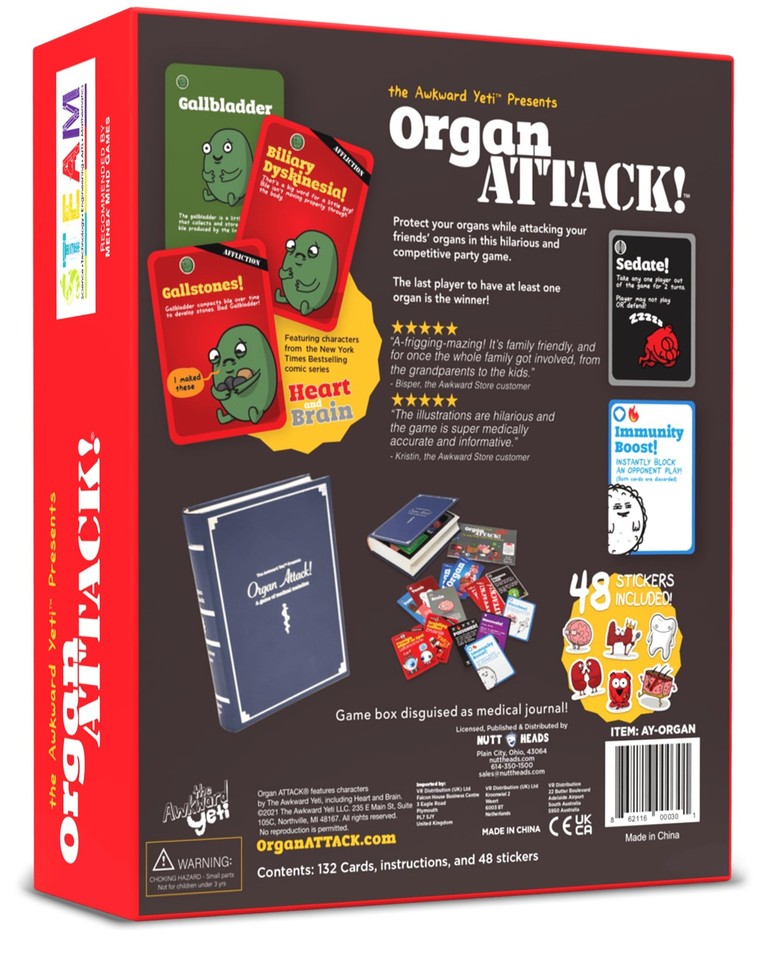 Organ Attack! Card Game, A Family Fun Game for Kids and Adults - Funny ...