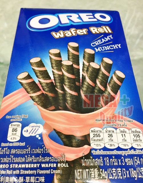 2 X Oreo Strawberry Wafer Roll Cream Creamy Munchy 54g for sale online ...
