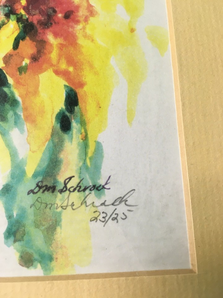 Doris M. Schrock signed limited edition 8x10 matted 5x7 print flowers ...