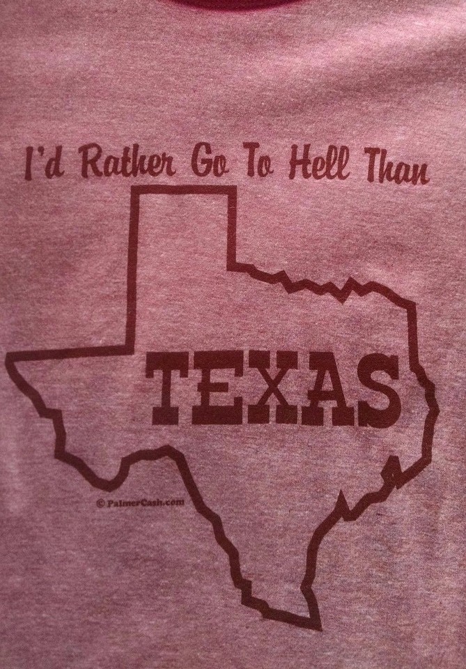 I'd Rather Go to Hell Than Texas Mens Ringer T-shirt XL Heathered Red ...