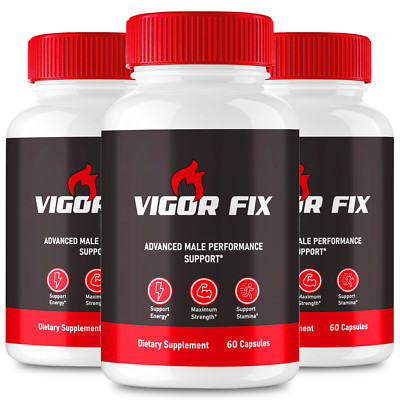(3 Pack) Vigor Fix Male Health Pills to Enhance Masculine Vitality and ...