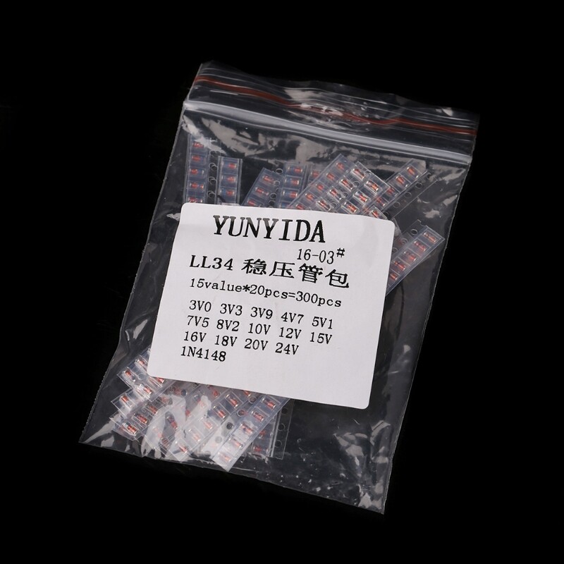 300 Pcs 15 Values LL34 Zener Diode 1/2W 3V-24V 1N4148 Assortment Kit | eBay