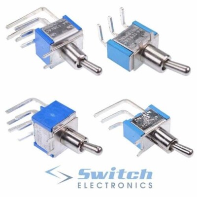 On-On / On-Off-On Miniature Horizontal Vertical PCB Toggle Switch SPDT ...