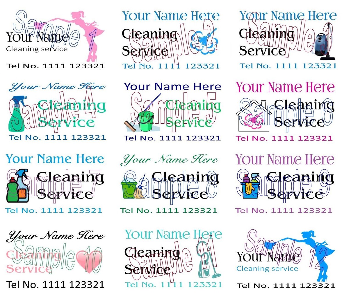 Housekeeping Business Cards Cleaning Service Business Card Template