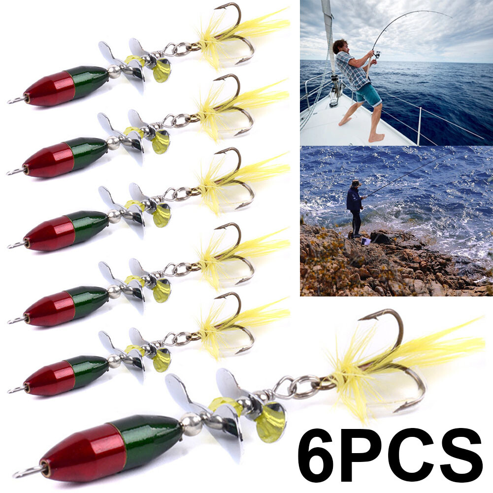 6Pcs Rotating Fish Bait 10g/7cm Simulate Wobblers Lure Bait for Bass ...
