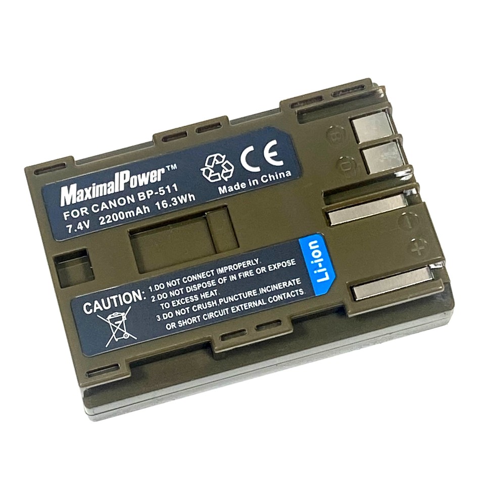 Non-OEM Battery for Canon EOS 20D 30D 300D 40D 50D 5D BP-508 BP511 BP ...