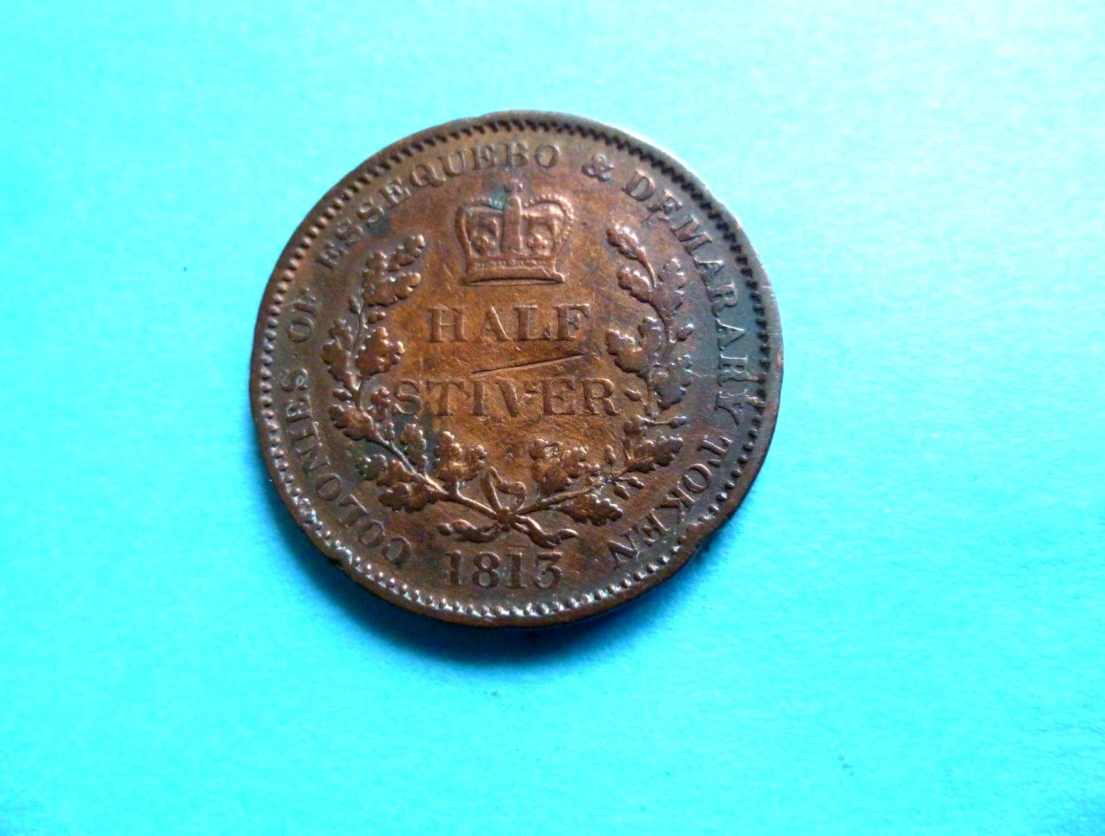 Great Britain 1813 Half Stiver Token George III Colonies of Essequero ...