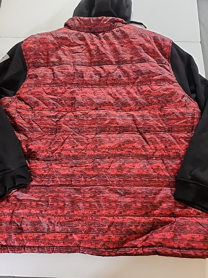 Ecko Unltd Jacket Mens 5XL Red Black Hooded Puffer Full Zip Logo ...