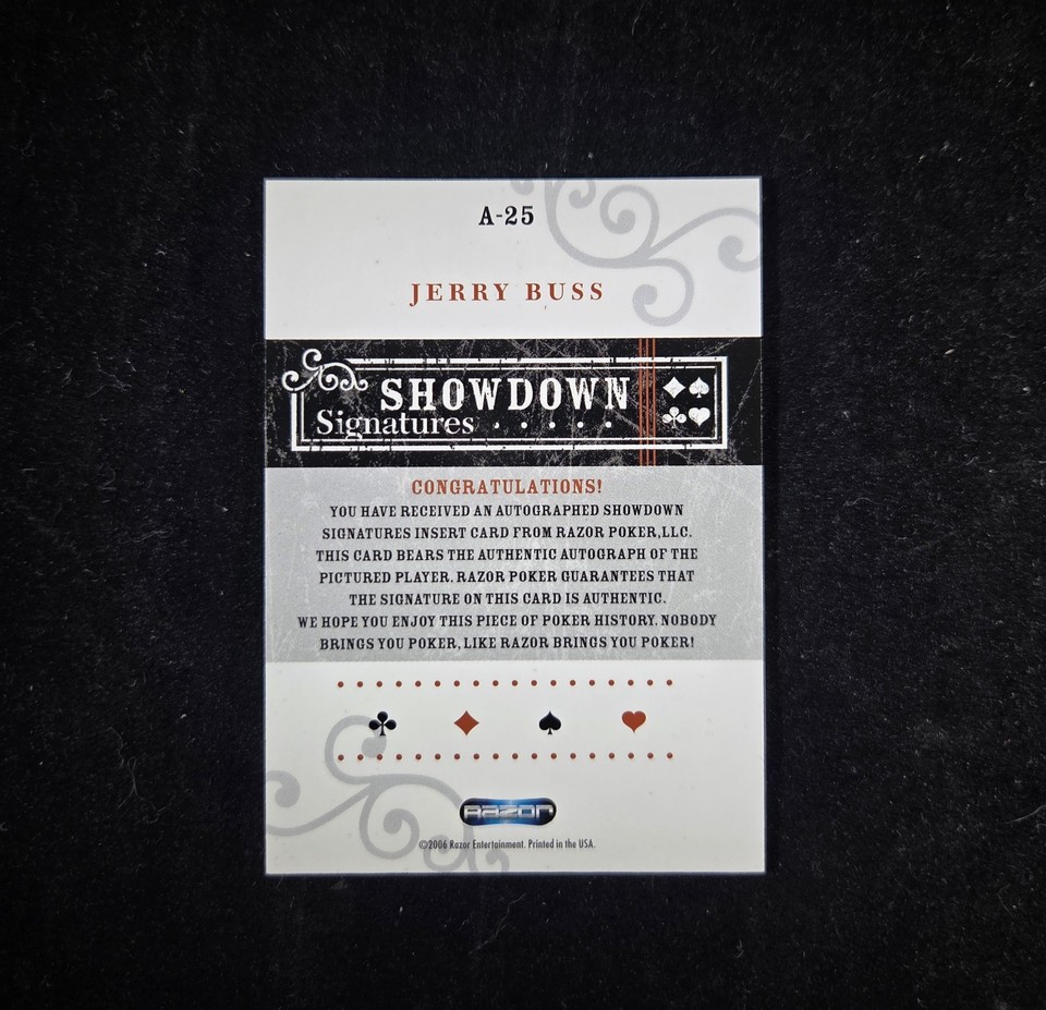 2006 Razor Poker - Showdown Signatures Autograph Card - Jerry Buss | eBay