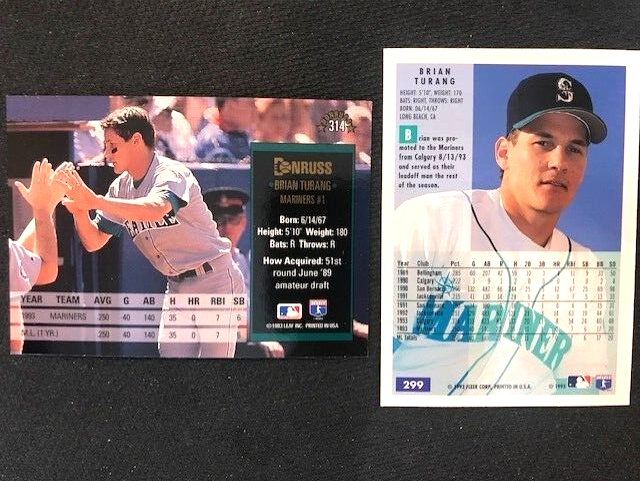 MLB - Brian Turang 1994 Donruss & 1994 Fleer Baseball - Mariners | eBay