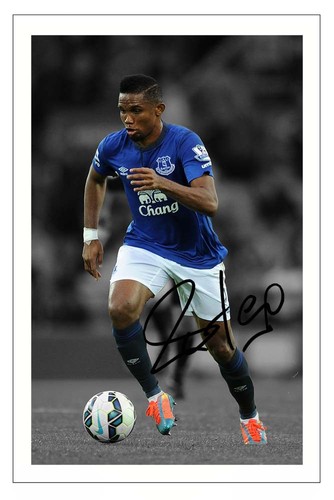 SAMUEL ETO'O Signed Autograph PHOTO Signature Fan Gift Print EVERTON ...