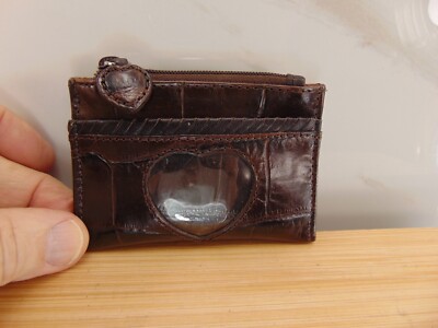 Brighton SMALL CORDOVAN LEATHER ZIP TOP Wallet Bag RARE MINT CONDITION ...