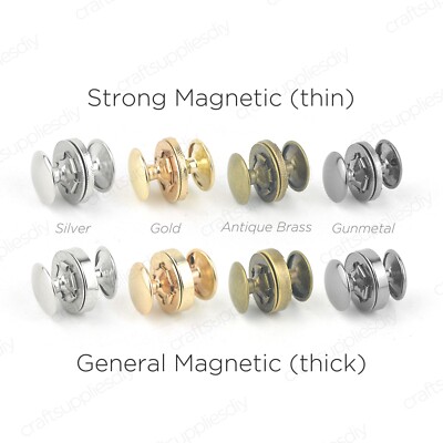 10 sets Double Caps Magnetic Snaps Clasps for Bag Purse Leather Flap ...