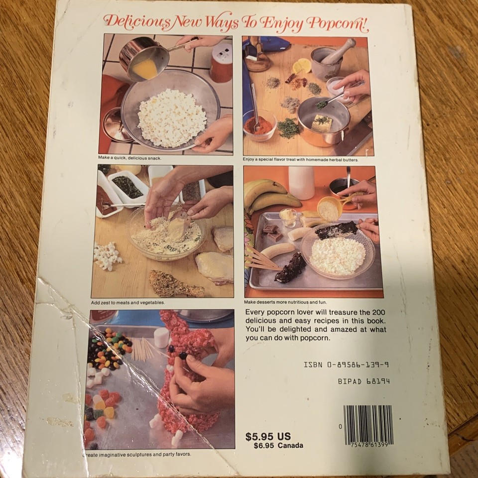 Popcorn Cookbook by Larry Kusche 1977 snacks, appetizers, main dishes ...