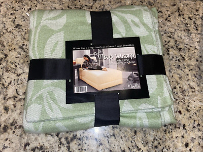 NOELLE NAP WRAP FRINGE BLANKET WRAP COZY AND WARM GREEN FLORAL 51” x 70 ...