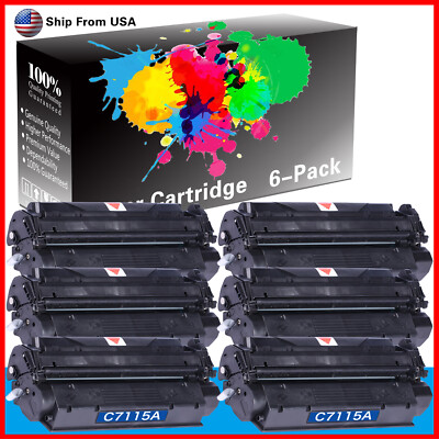 6PK 15A Toner Cartridge C7115A 7115A Laser Jet 1200N 3320 MFP Printer ...